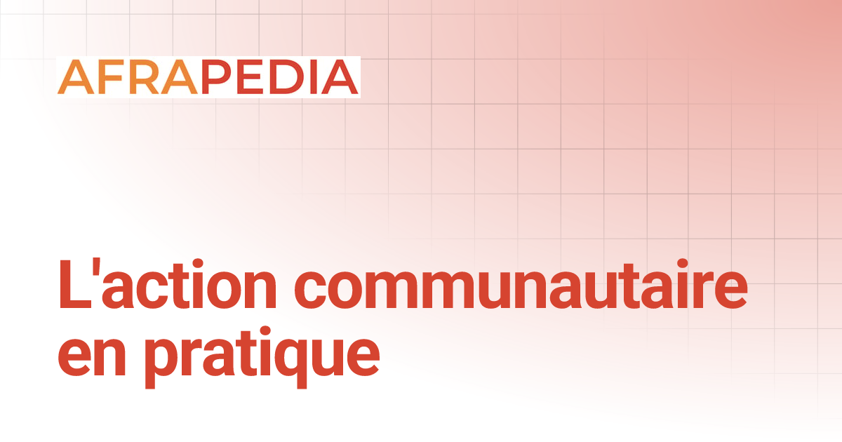 L'action communautaire en pratique | AFRAPEDIA